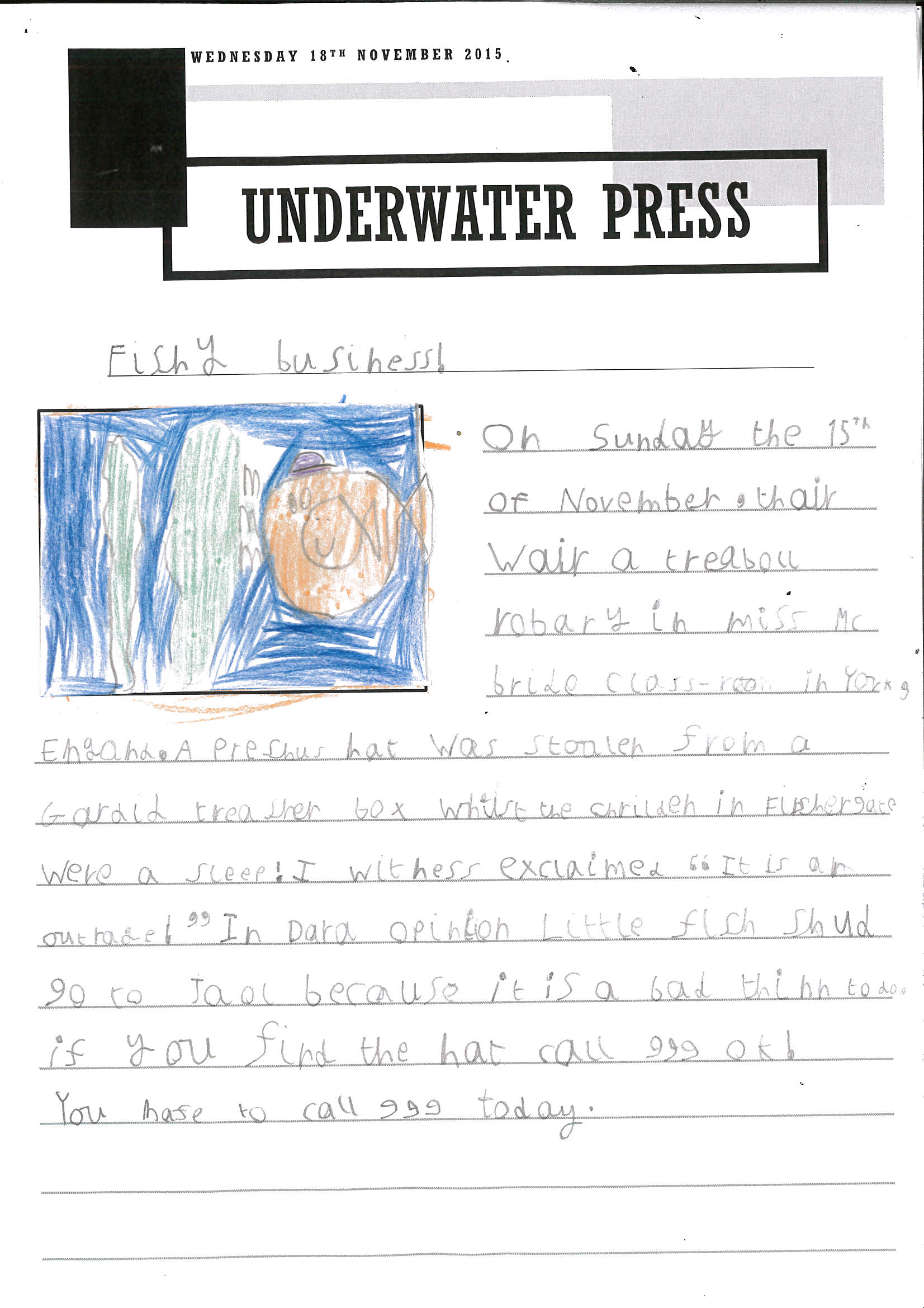 Newspaper Report KS1d Fishergate Primary School